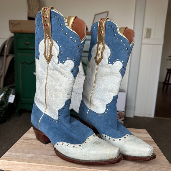 american Rebel | Shoes | Elvis Presley Blue Suede Cowboy Boots | Poshmark